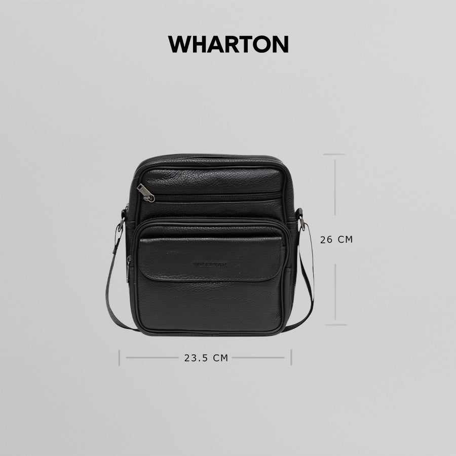 Wharton Slim Genuine Leather Sling Bag – Compact Crossbody with Multip ...